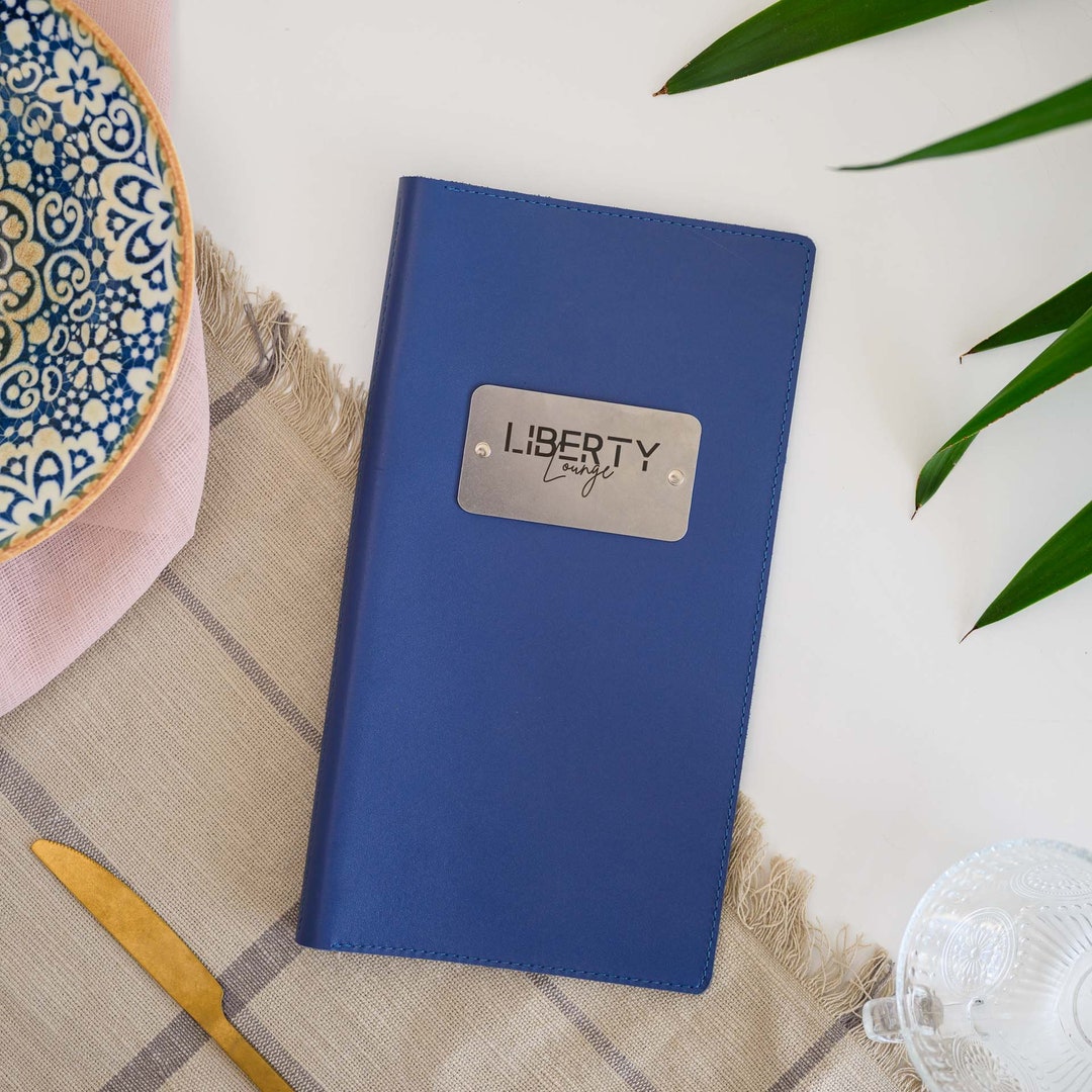 Two-layer Leather Wine List Folder on Screws, Leather Menu Holder With ...