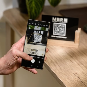 Custom QR Code Stand With Logo Printing on Acrylic Plate, Contactless ...