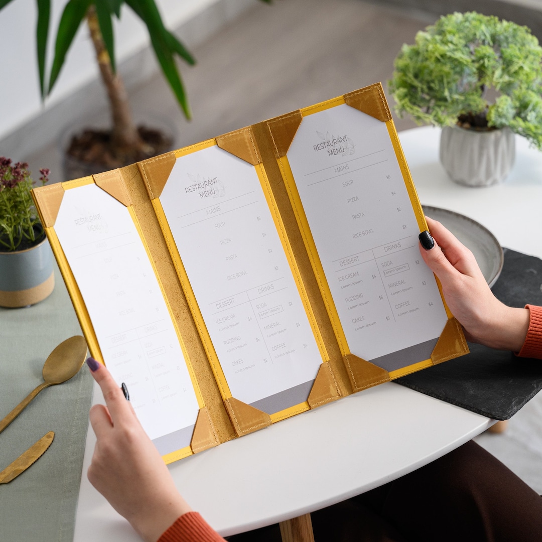 Trifold Menu Card Holder, Restaurant Menu Folder, Cocktail Menu Folder ...