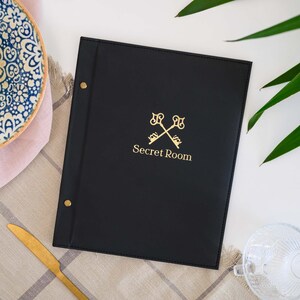 Faux Leather Menu Folder With Logo Embossing, Letter Size Menu Folder ...