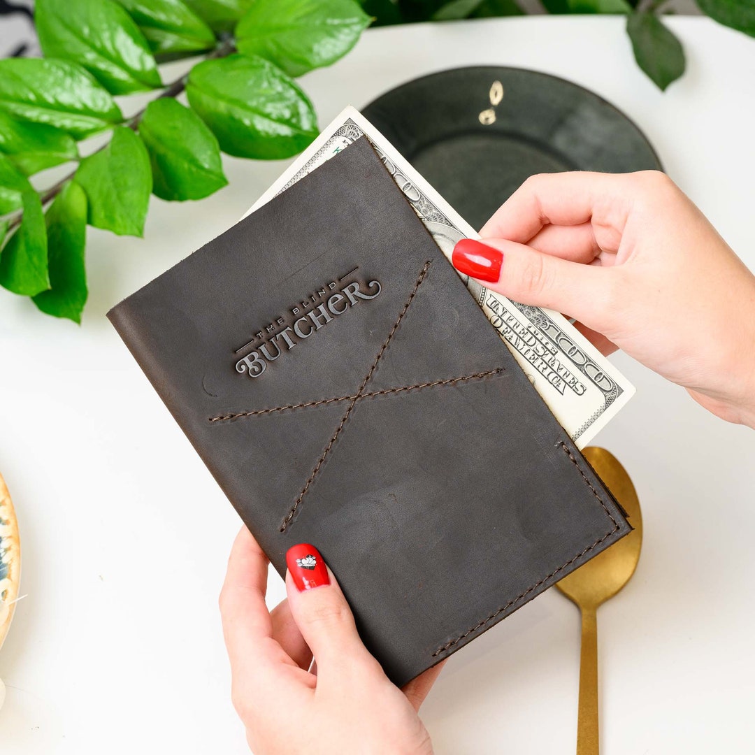 Leather Bill Holder, Check Holder for Restaurant, Leather Check Holder ...
