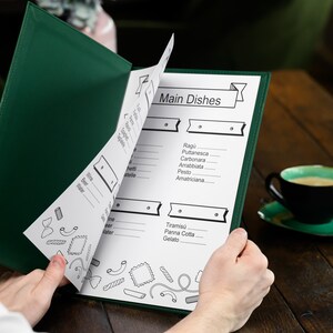 Faux Leather Menu Folder With Logo Embossing, Letter Size Menu Folder ...