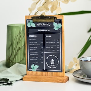 Tabletop Menu Holder, Cafe Bar Menu Sigh With Binder, Retail Sign ...