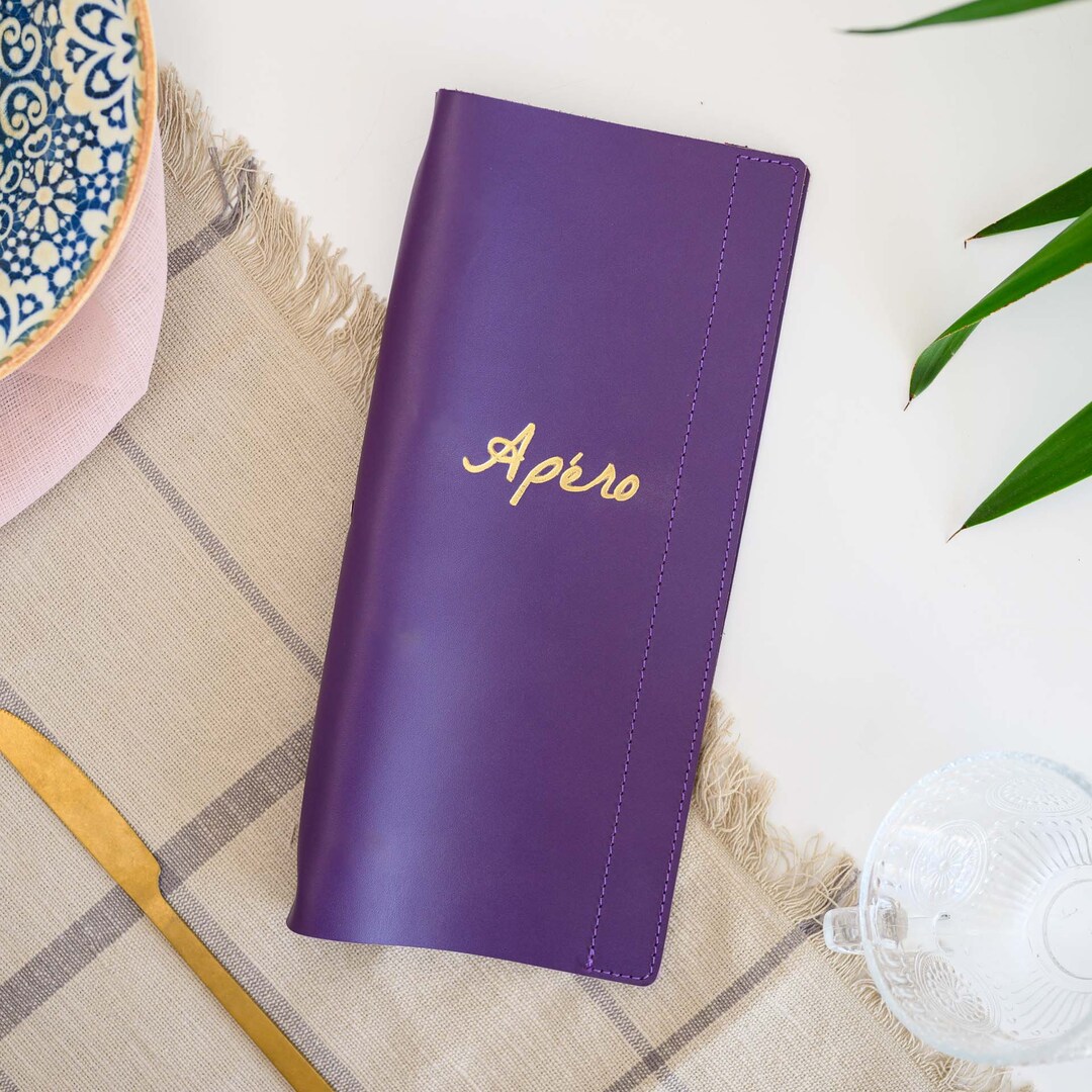 Leather Wine List Menu With Ring Binder, Wine List Holder With Logo ...