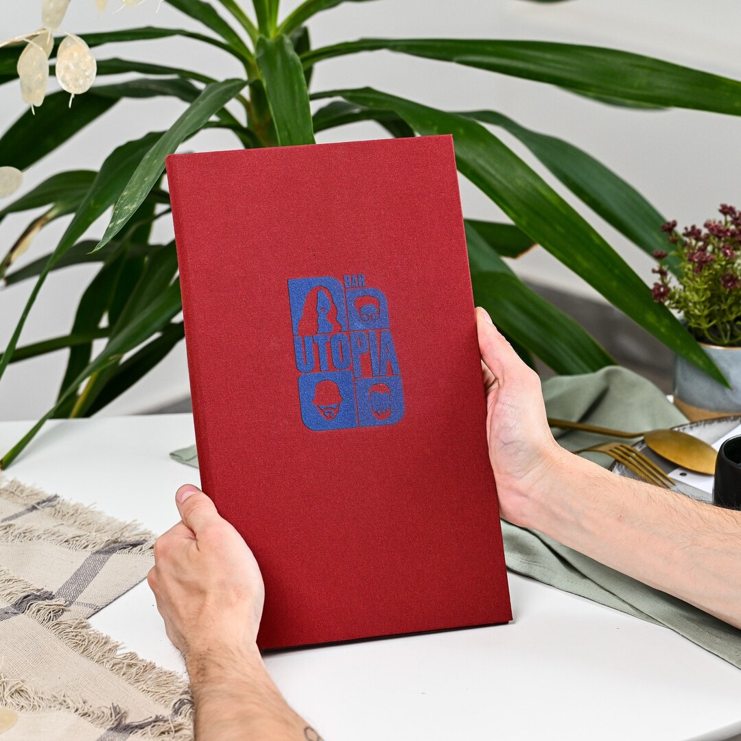 Fabric Drink Menu Folder, Menu Holder With Logo Printing, Customizable ...