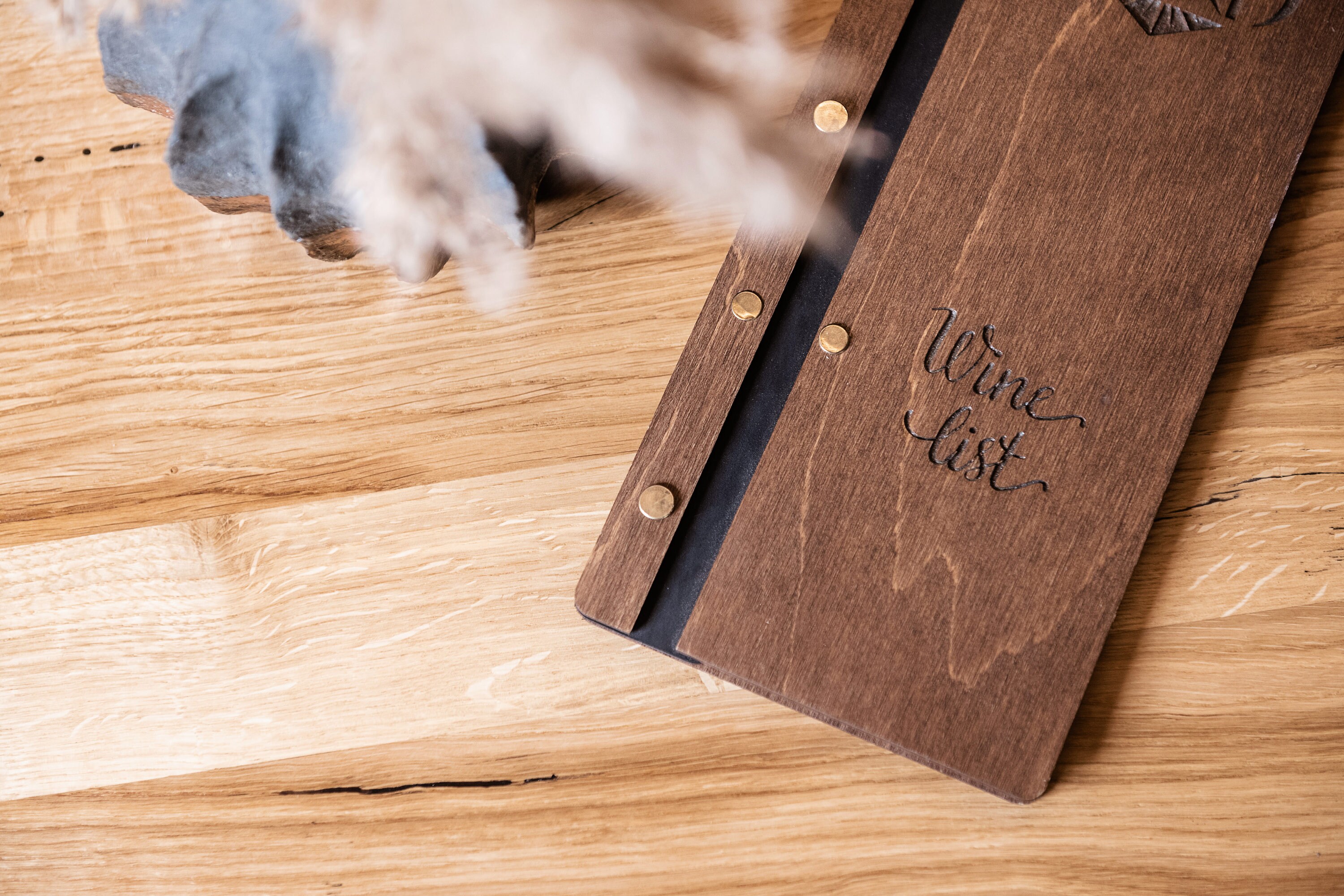 Wooden Menu-folder for Wine List Fastened on Leather Strap | Etsy Australia
