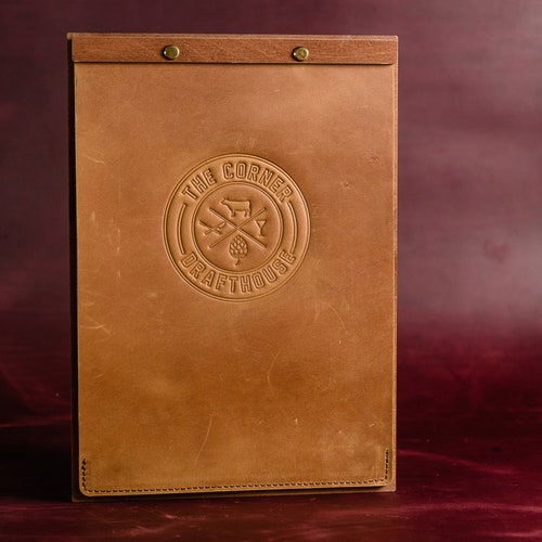 Leather Menu A4-A5 Menu Holder With Embosing Restaurant Menu - Etsy