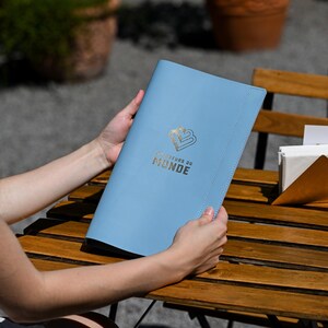 Leather Drink Menu Cover With Ring Binder Mechanism, Personalised Menu ...