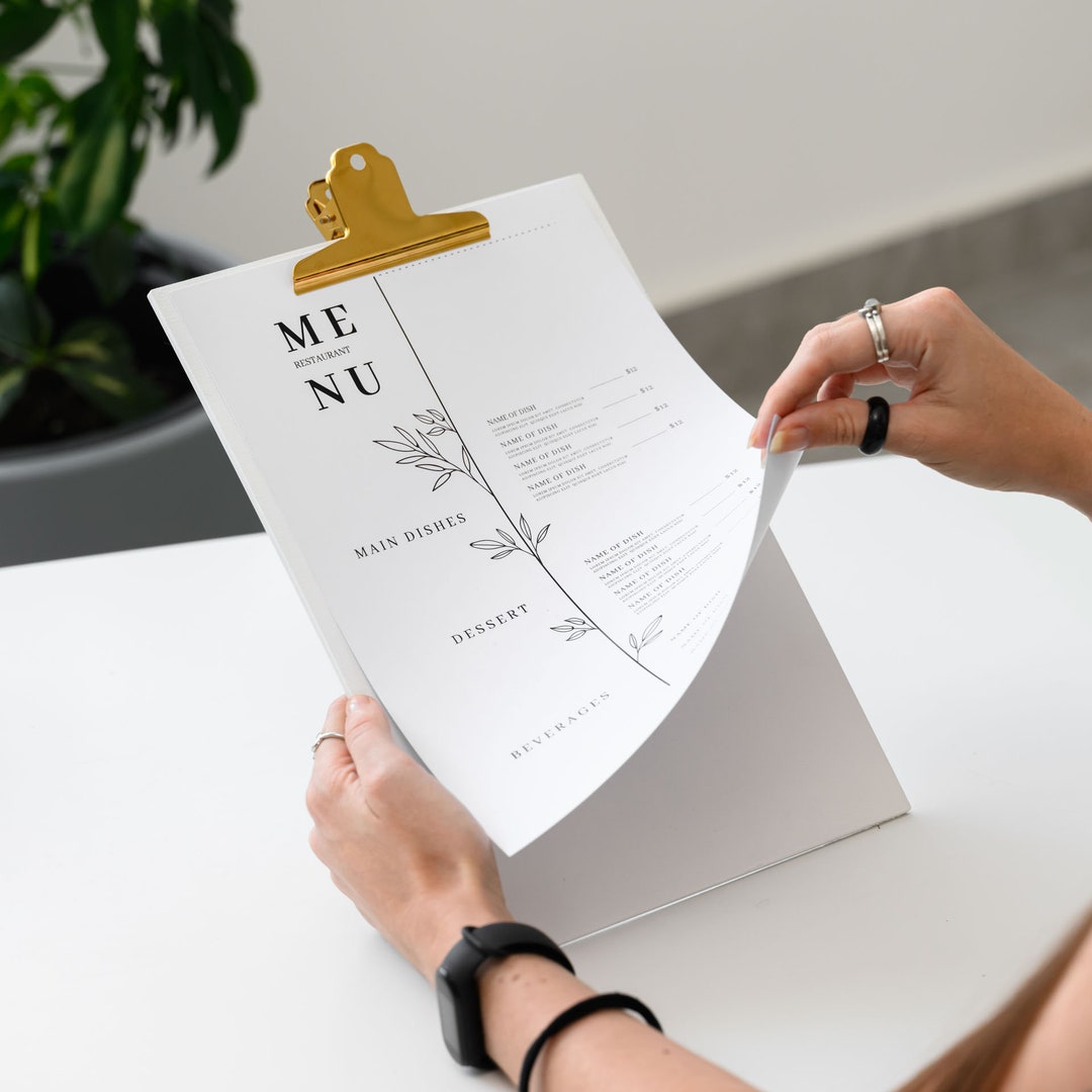 Wooden Menu Board, Engraved Menu Binder, Restaurant Menu Folder, Menu ...