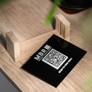 Custom QR Code Stand With Logo Printing on Acrylic Plate, Contactless ...