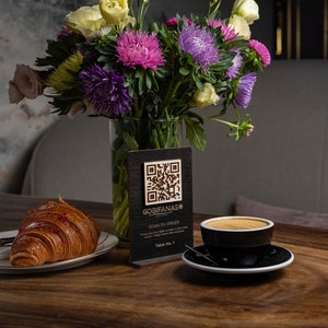 QR Code Menu Sign, Scan to View Menu, Cafe Bar QR Code Stand ...