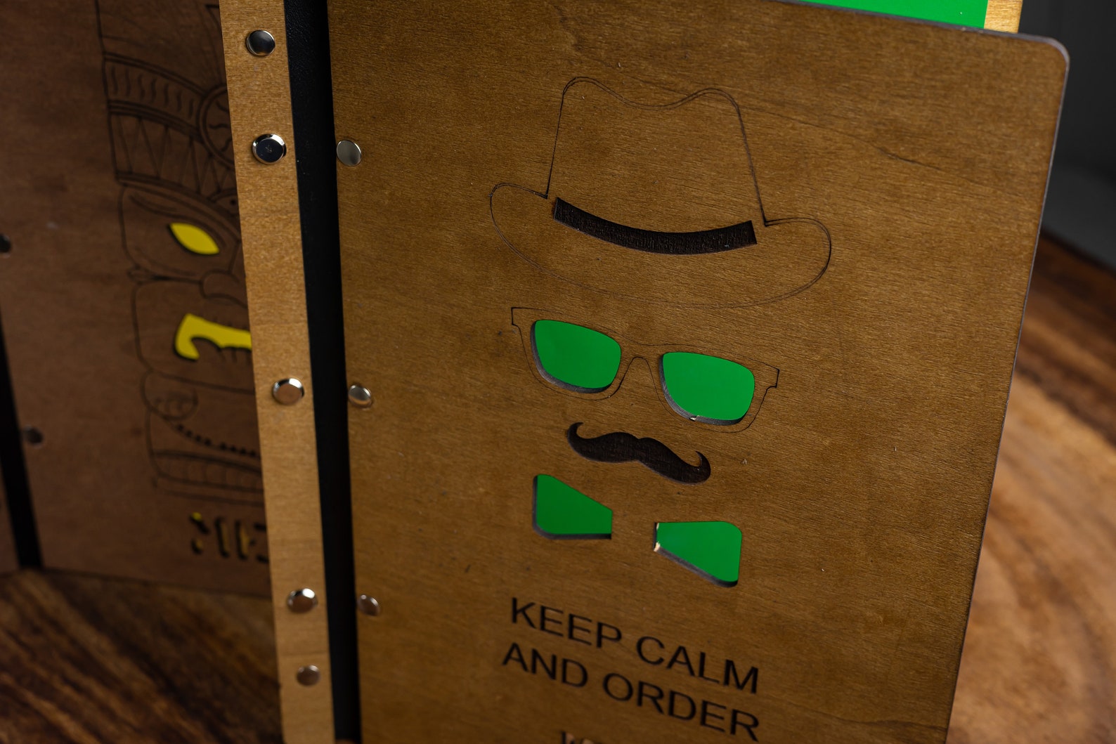 Customized Wooden Menu Folder With Cut Out Cover Menu Holder - Etsy