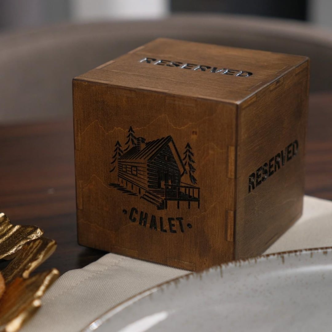Wooden Reserve Sign Cube – Rustic Table Reservation Block for ...