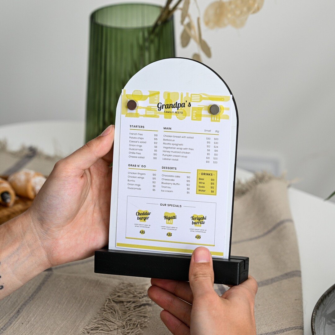 Magnetic Tabletop Stand Menu Holder, Table Sign With Magnets, Magnetic ...