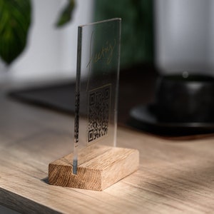 Transparent Acrylic QR Code Menu Display, Contactless Menu Stand, QR ...