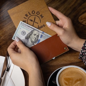 Bill Holder With Logo Engraving, Personalized Check Holder, Unique ...