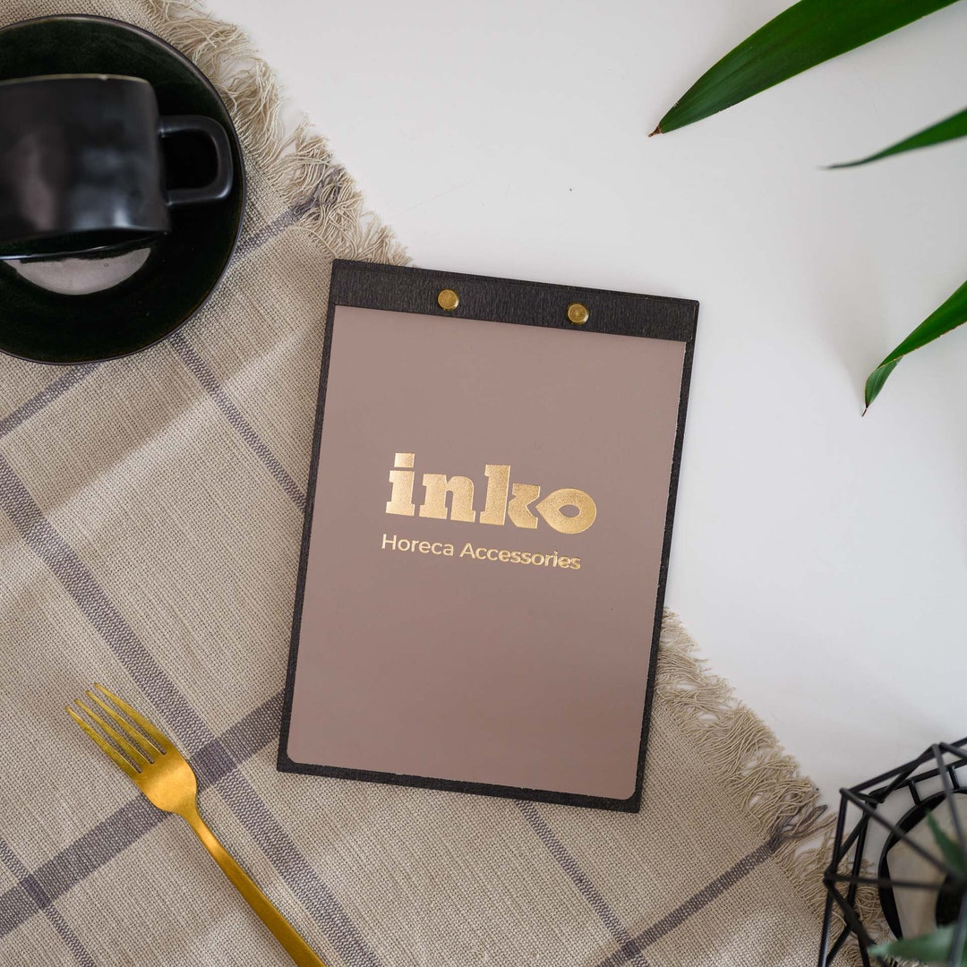 Wooden Menu Board With Leather Cover Suitbale for A5 Sheets , Menu ...