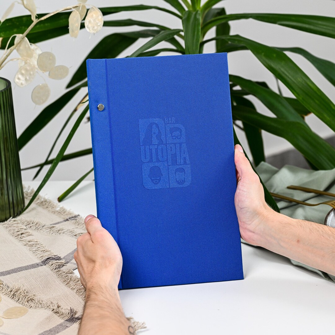 Fabric Menu Folder With Logo Printing, Drink Menu Folio, Customized ...