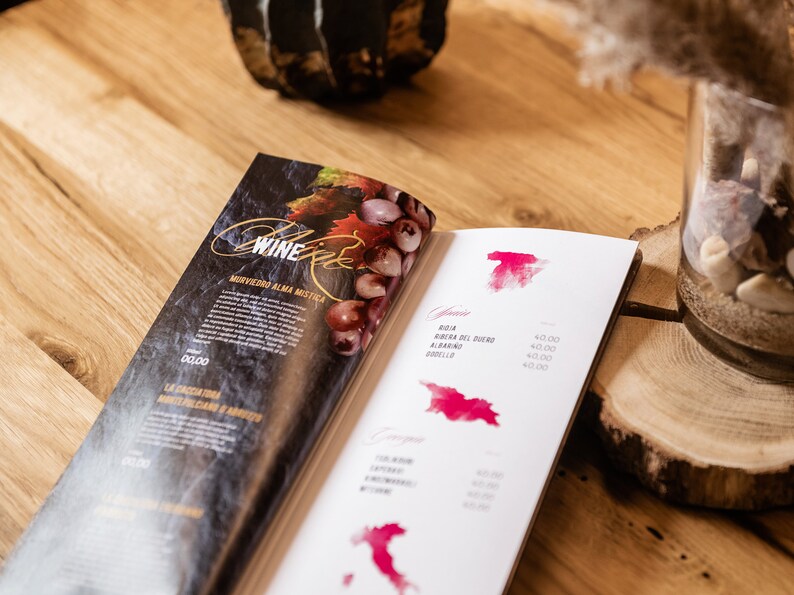 Wooden Menu Folder for Wine List Fastened on Leather Strap - Etsy