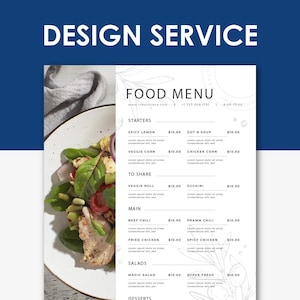 Design Service, Creation of Customised Menu Sheets, Unique Menu Design ...