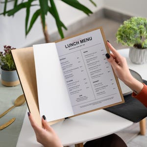 Personalised Menu Hardcover, Drink Menu Holder, Letter Size Menu Holder ...