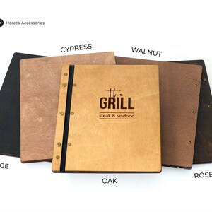 Customized Wooden Menu Folder With Cut Out Cover, Menu Holder ...