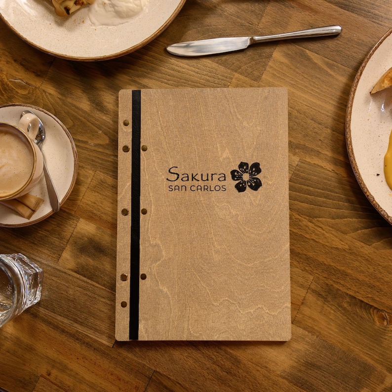 Engraved Wooden Menu Cover, Restaurant & Coffee Shop Menu Holder - Etsy