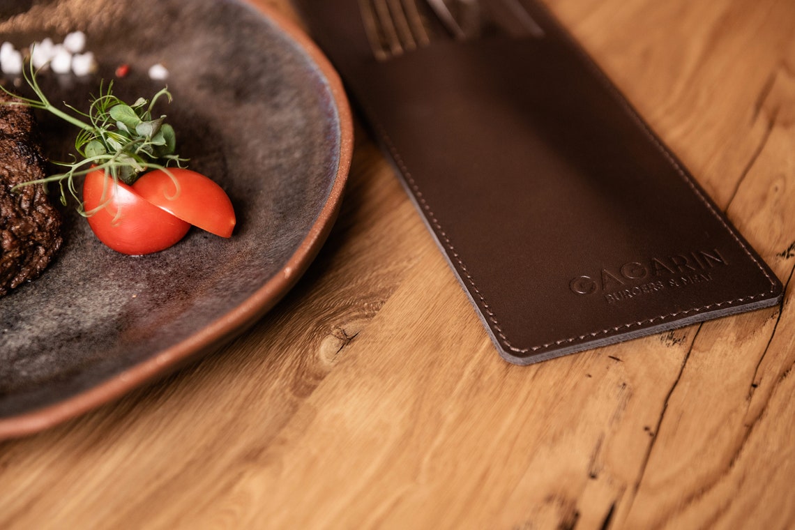 Leather Cutlery Holder Restaurant Cutlery Case Custom - Etsy