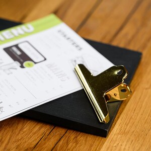 Table Stand With Golden Coloured Clip, Tabletop Menu Binder, Clipboard ...