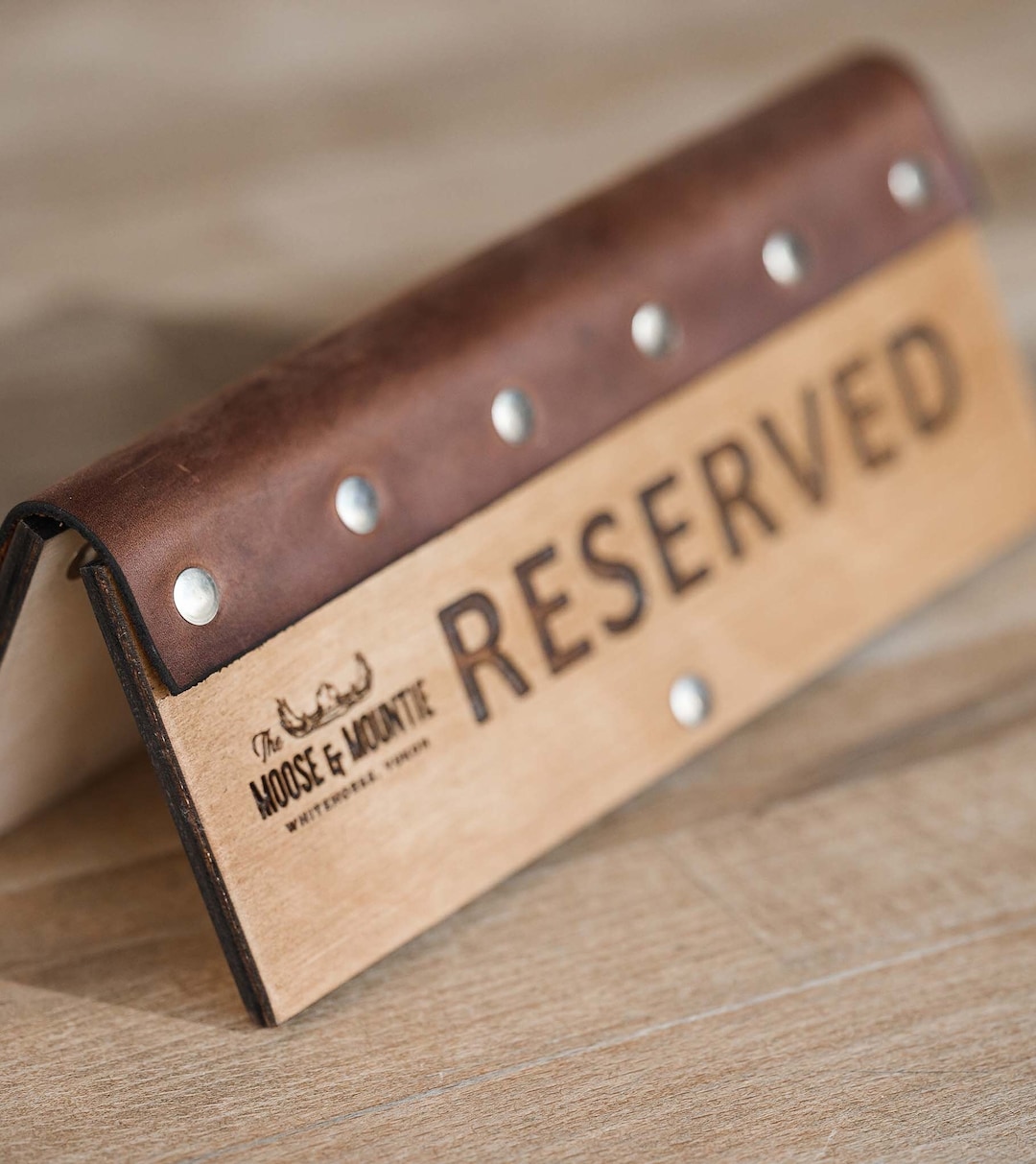Wooden Reserve Plate With Logo Engraving, Reserved Table Sign, Reserved ...