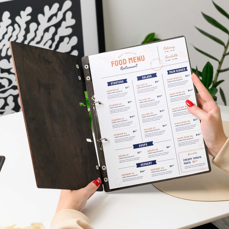 Wooden Binder Menus - Etsy