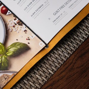 Soft Leather Menu Holder for Binded Sheet, Cover for Restaurants and ...