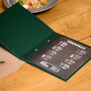 PU Leather Restaurant Menu Cover, Menu Sleeve Folder With Logo ...
