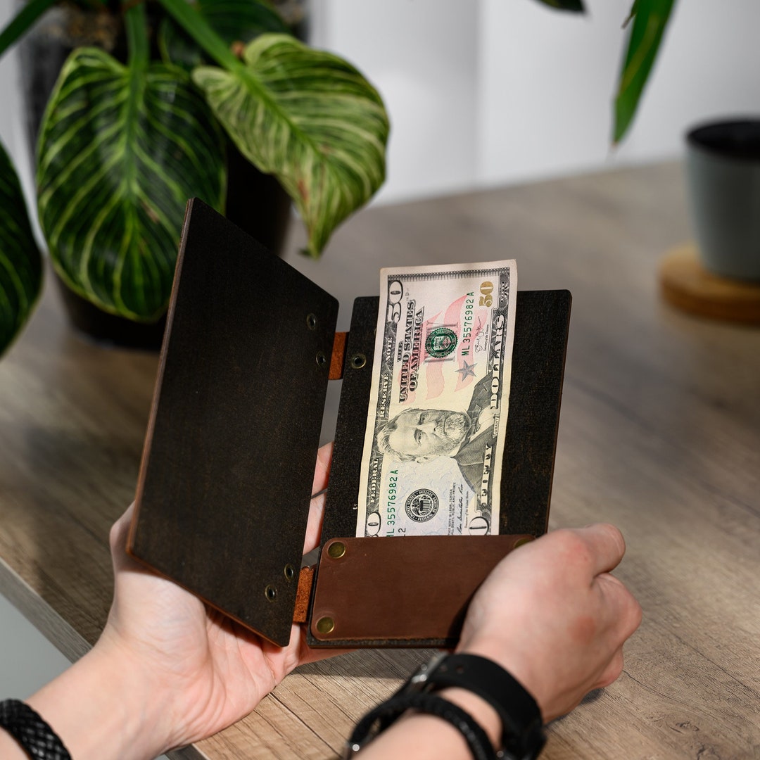 Wooden Check Presenter Book, Check Holder for Restaurant With Logo ...