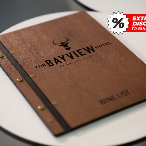 Wooden Menu-folder for Wine List Fastened on Leather Strap - Etsy