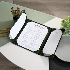 Personalized Leather Menu Folder With Logo Embossing, Coffee Bar Holder ...