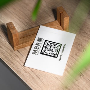 Acrylic QR Menu Stand With Logo Printing, Restaurant Menu Display ...
