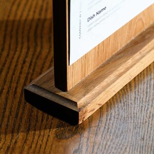 Table Stand Menu Holder With Binder for A5/A4 Sheets, Wooden Table Sign ...