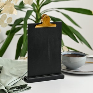 Table Stand With Golden Coloured Clip, Tabletop Menu Binder, Clipboard ...