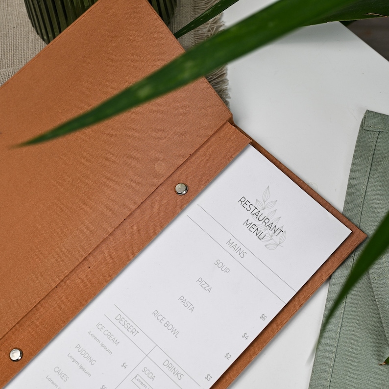 Fabric Wine List Folder: Drink Menu Holder With Logo - Etsy