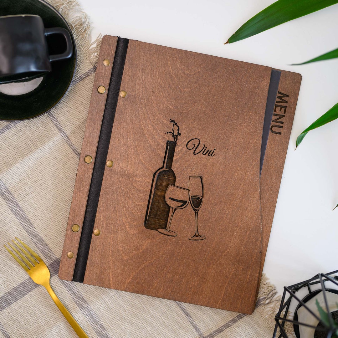 Menu Folder With Curved Cover, Menu Holder, Personalised Restaurant ...