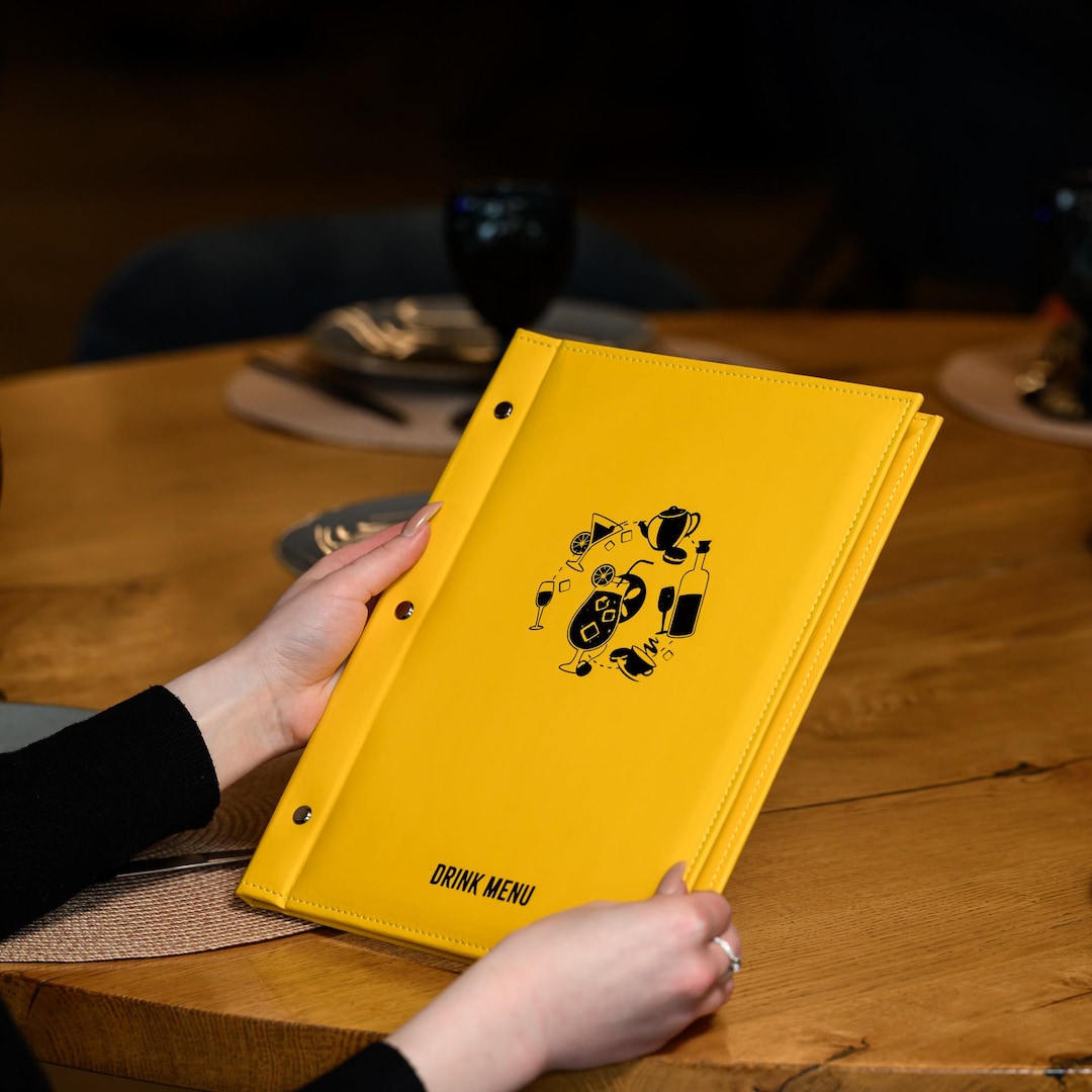 Faux Leather Menu Folder With Logo Embossing, Letter Size Menu Folder ...