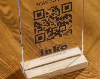 Scan Menu Sign Custom QR Code Menu With Logo Personalized QR Code Sign ...