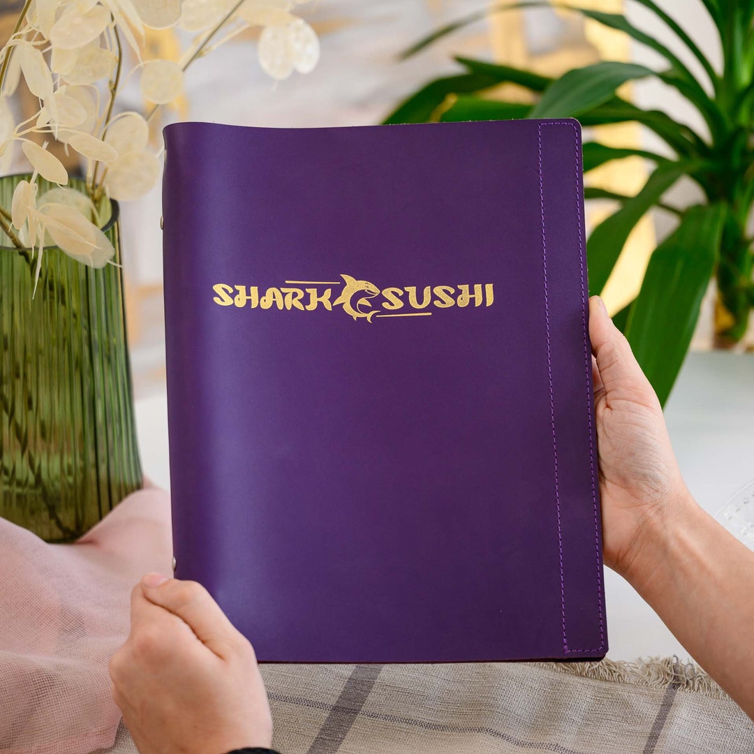 Leather Menu Binder Suitable for A4 Sheets Menu Cover With Logo Wine ...