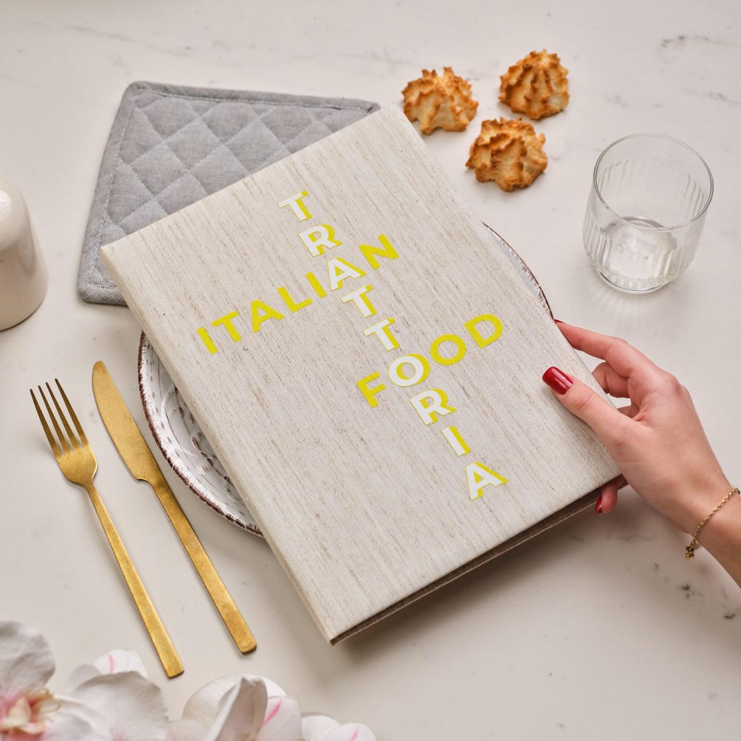 Personalized Fabric Menu Cover: Restaurant Logo Binder - Etsy