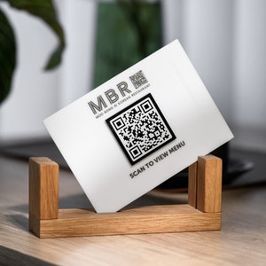 Acrylic QR Menu Stand With Logo Printing, Restaurant Menu Display ...