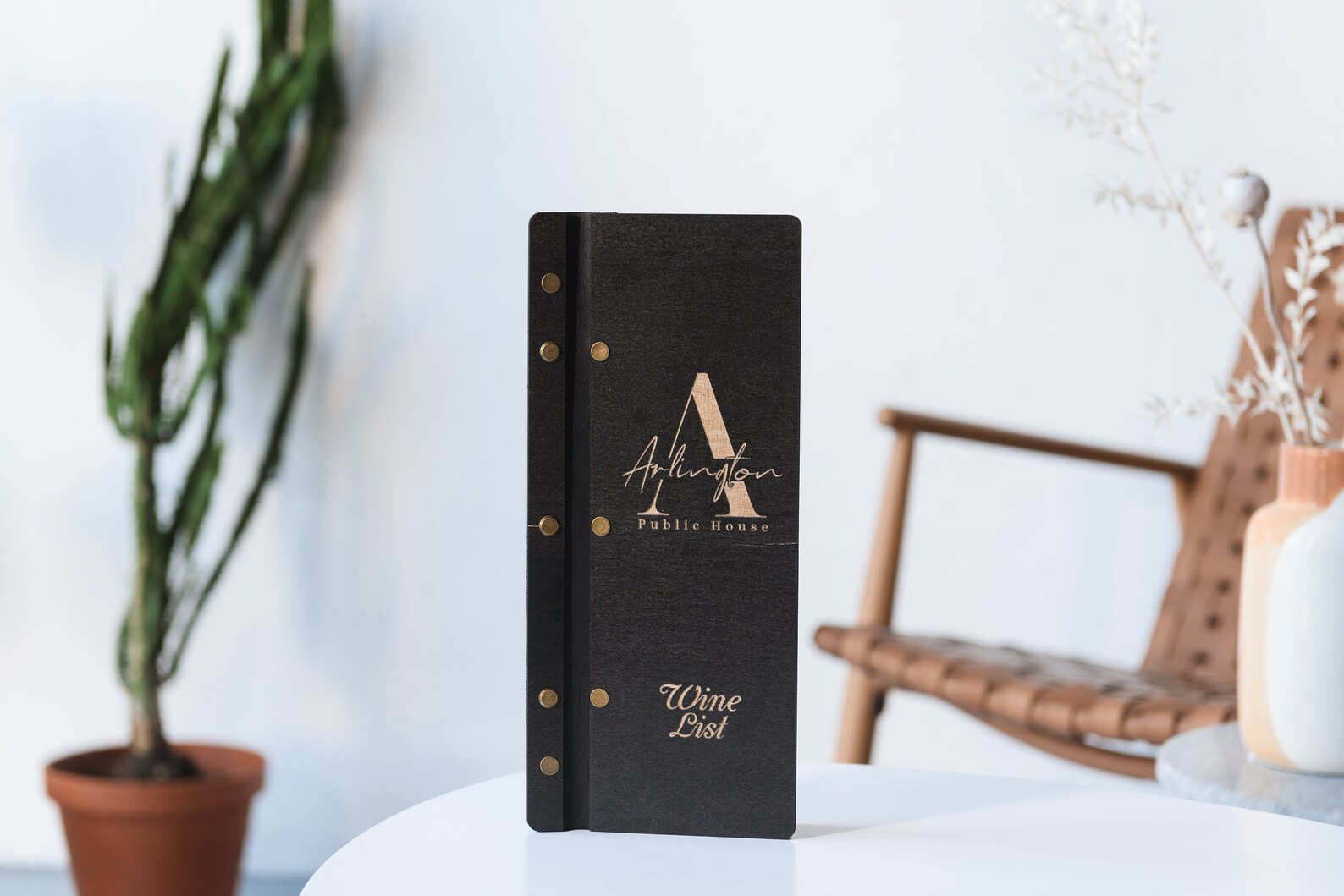 Wooden Menu-folder for Wine List Fastened on Leather Strap - Etsy