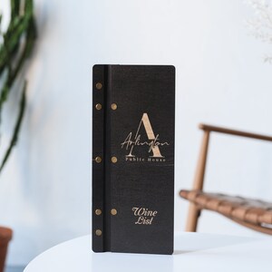 Wooden Menu-folder for Wine List Fastened on Leather Strap - Etsy
