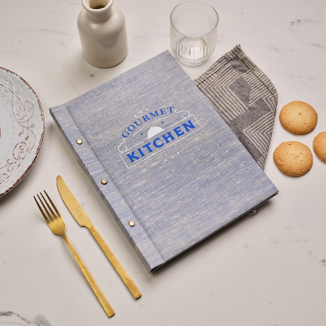 Custom Logo Binder for Restaurants, Elegant Fabric Folder, Personalized ...