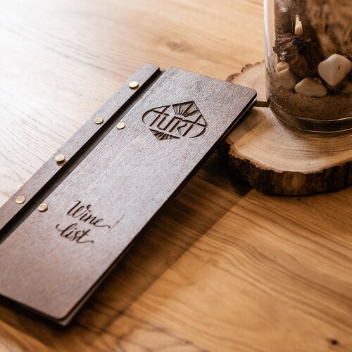 Wooden Menu Folder Fastened on Leather Strap Menu Holder | Etsy